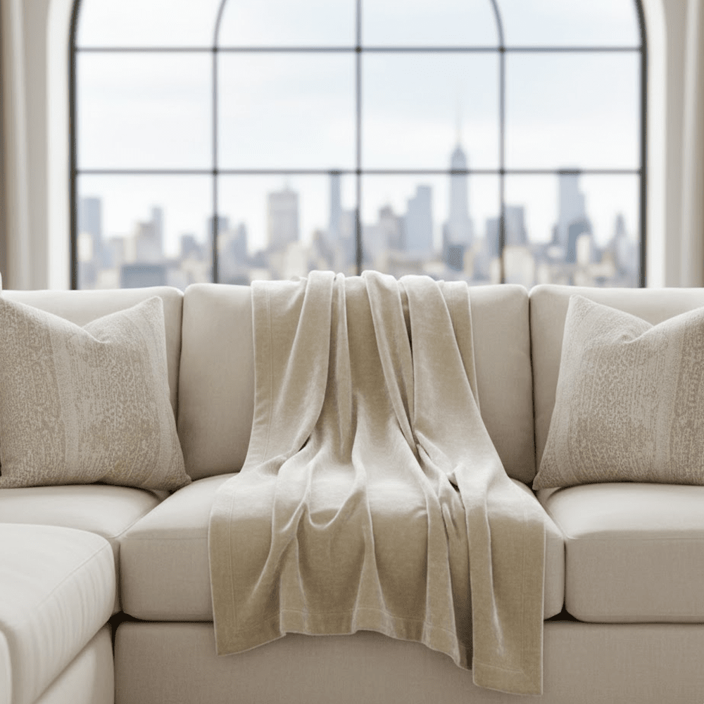 Zephyr Cream Heavy Chenille Velvet Throw – Rowen Homes