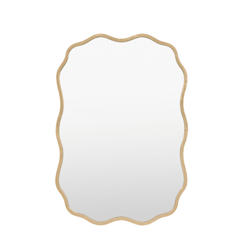 Zosia Antique Gold Wavy Edge Rectangular Wall Mirror – Rowen Homes