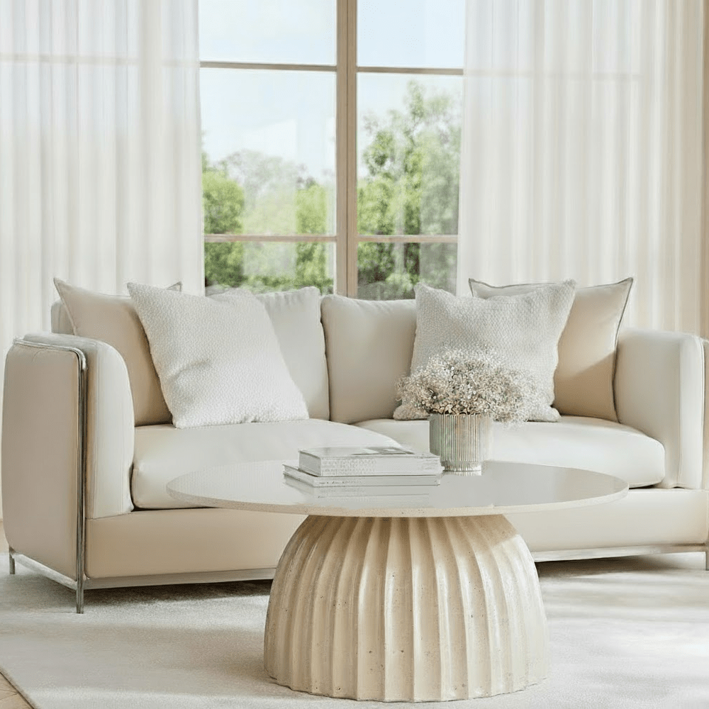 Zuzana Beige Round Coffee Table – Rowen Homes