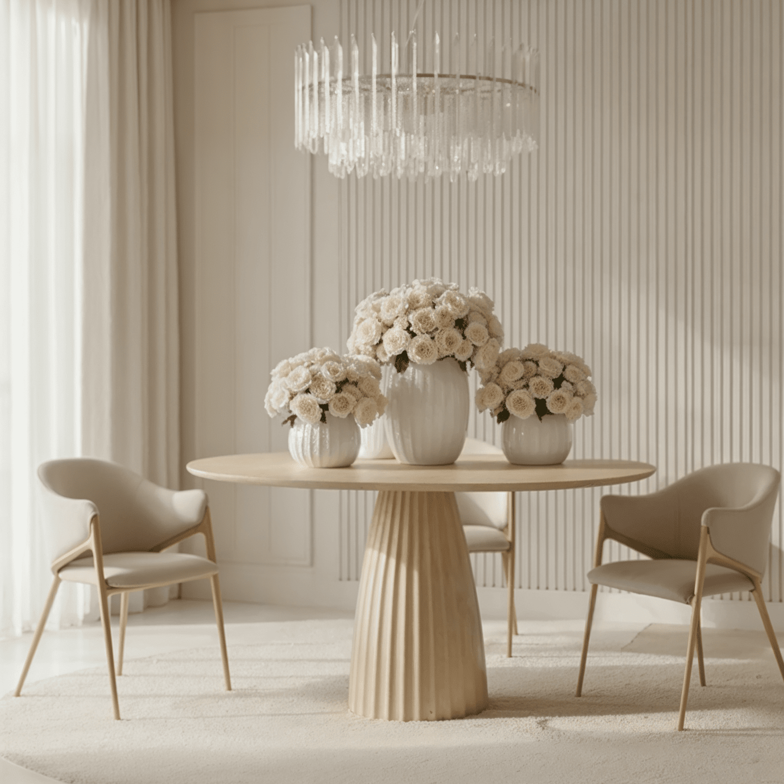 Zuzana Beige Round Dining Table – Rowen Homes
