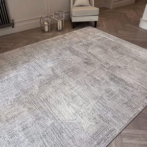 Alexis Silver & Grey Abstract Patterned Rug – Rowen Homes