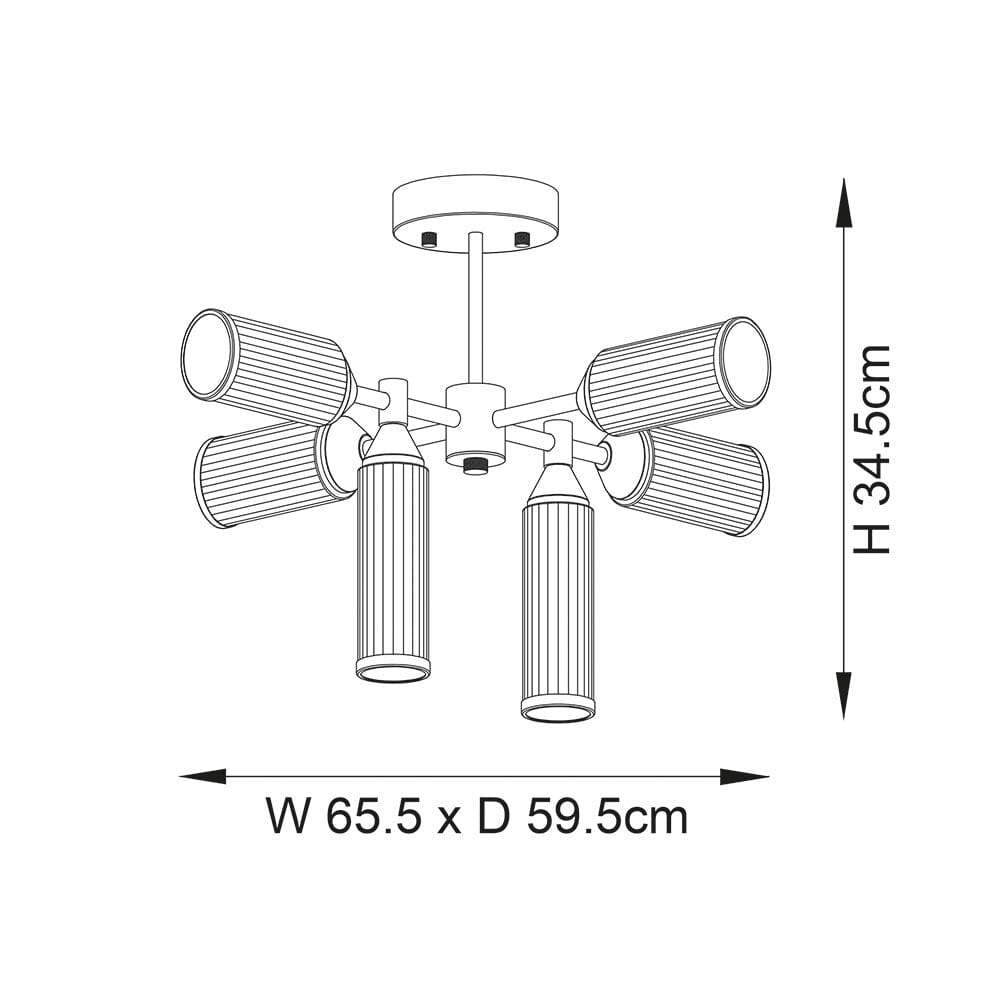 Apollo Gold & Glass Semi Flush Ceiling Light – Rowen Homes