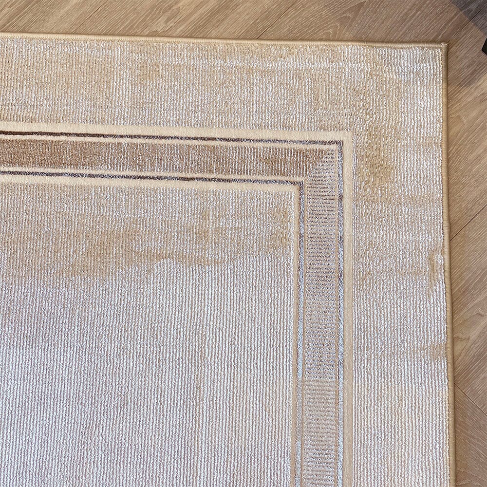 Cassian Ivory & Gold Bordered Rug – Rowen Homes