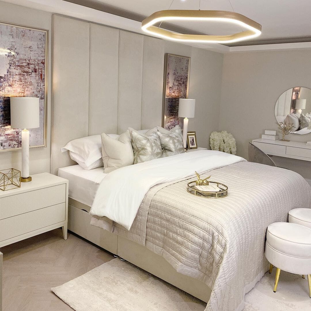 Cream Soft Velvet Upholstered Headboard Wall Panel - 45cm – Rowen Homes