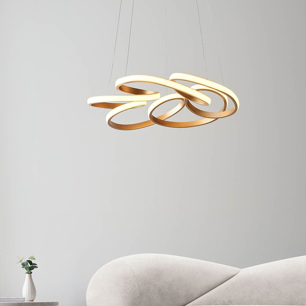 Demure Gold Satin Spiral LED Pendant Ceiling Light – Rowen Homes