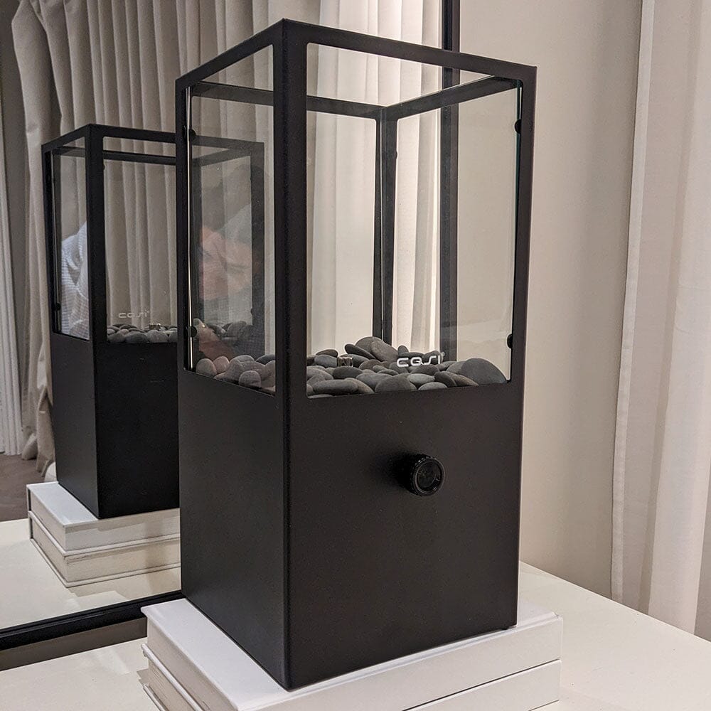 Ember Black Rectangular Fire Lantern – Rowen Homes