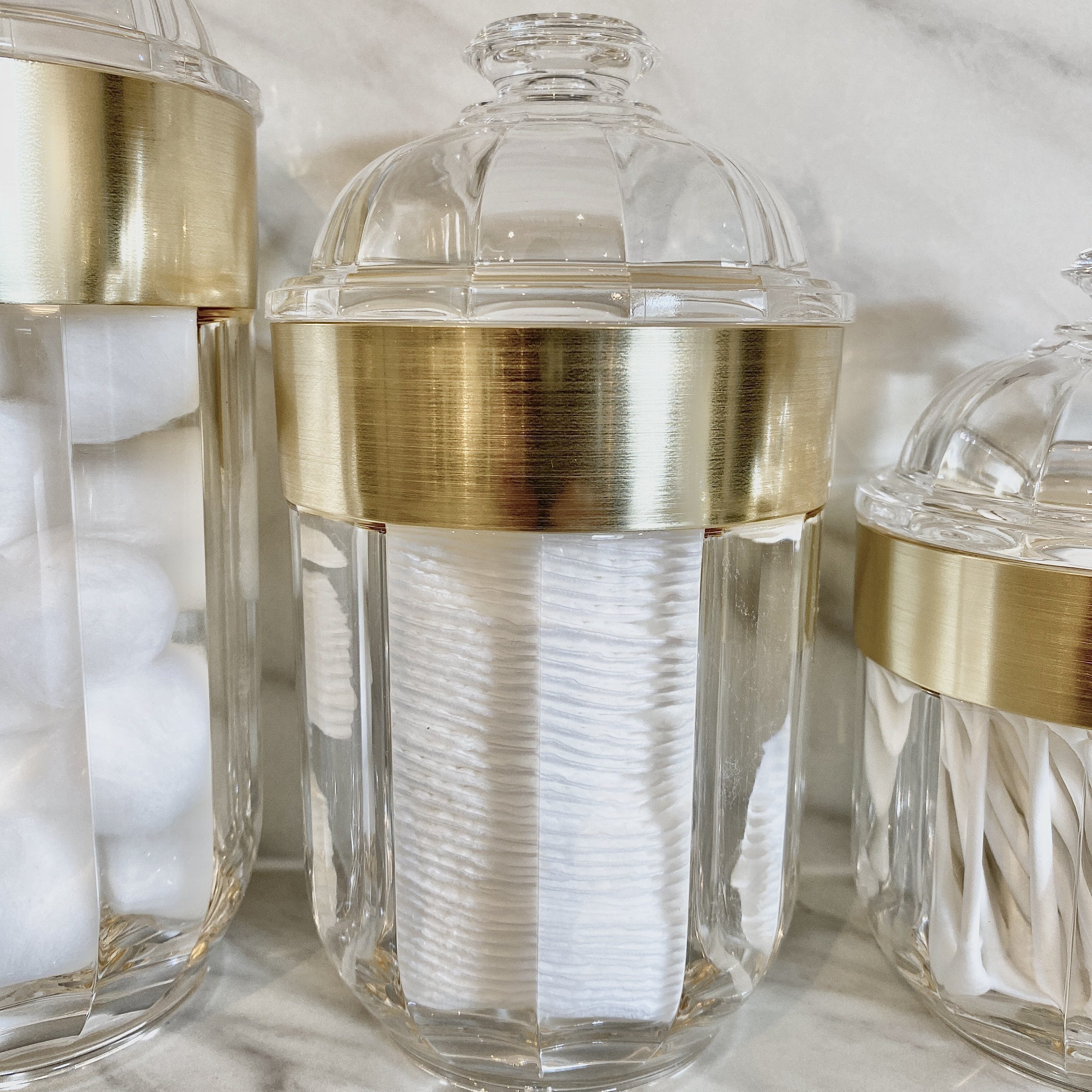 Gianna Medium Acrylic Canister with Gold Rim – Rowen Homes