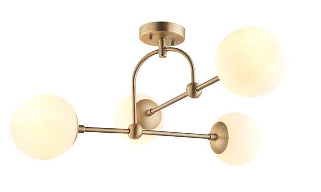 Juniper Semi Flush Antique Brass Ceiling Light – Rowen Homes