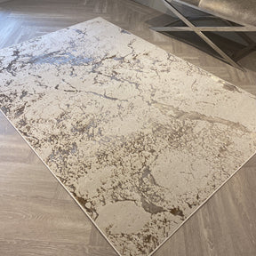 Shop Jupiter Light Gold & Cream Metallic Marble Velvet Rug – Rowen Homes