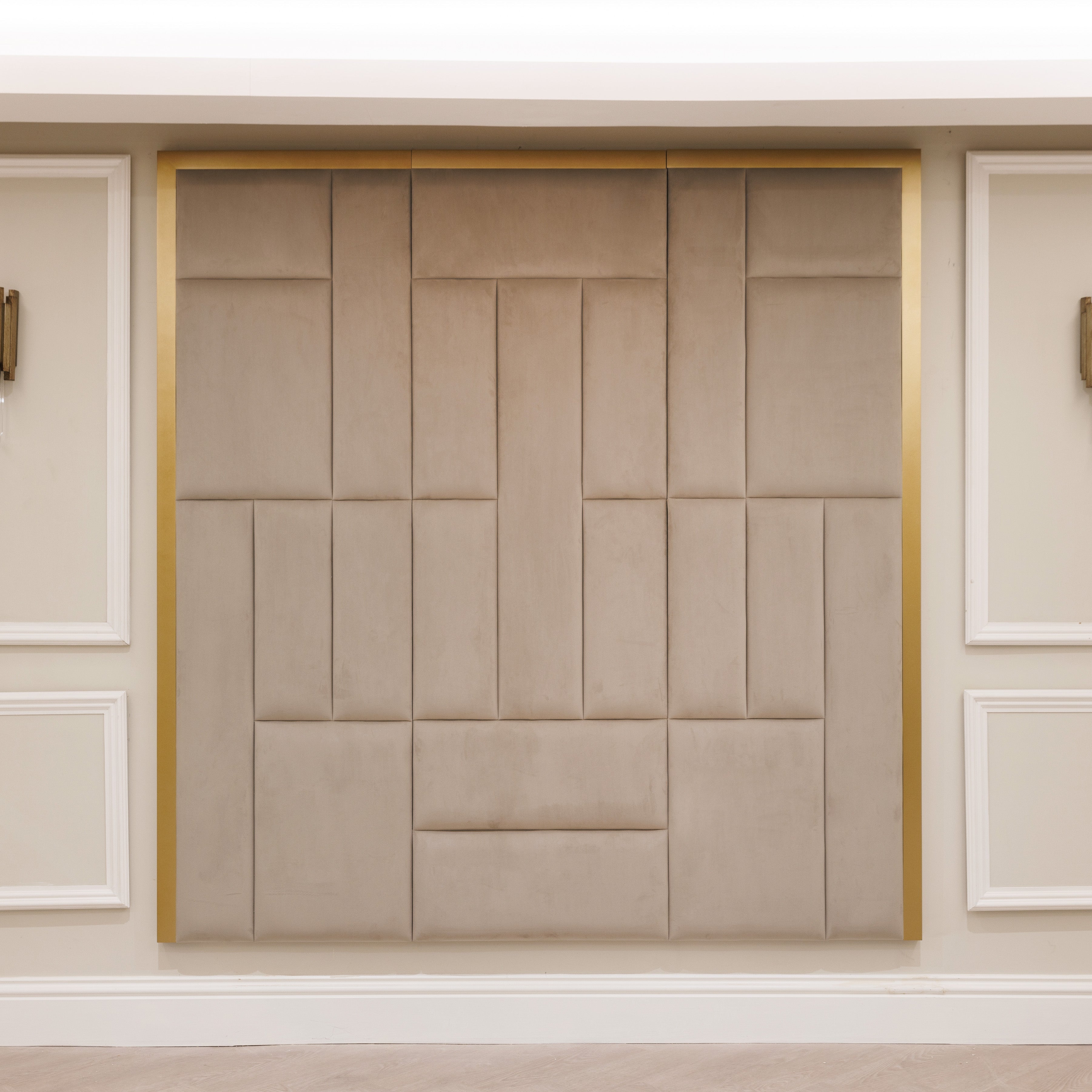 Kensington Mink & Gold Premium Abstract Headboard – Rowen Homes