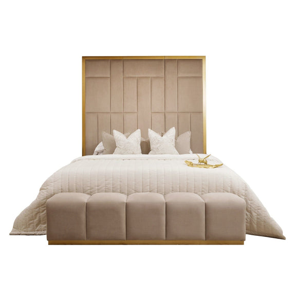 Kensington Mink & Gold Premium Abstract Headboard – Rowen Homes