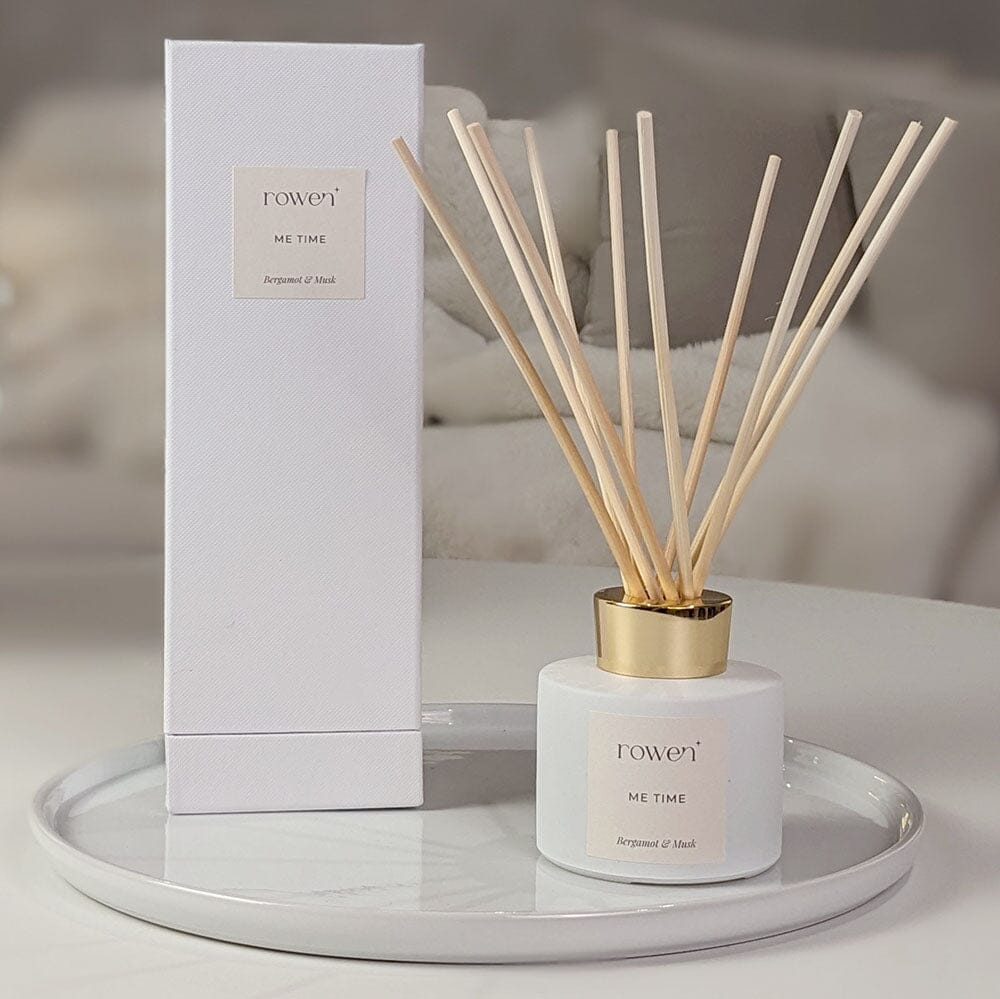 Me Time White & Gold Reed Diffuser - Bergamot & Musk – Rowen Homes