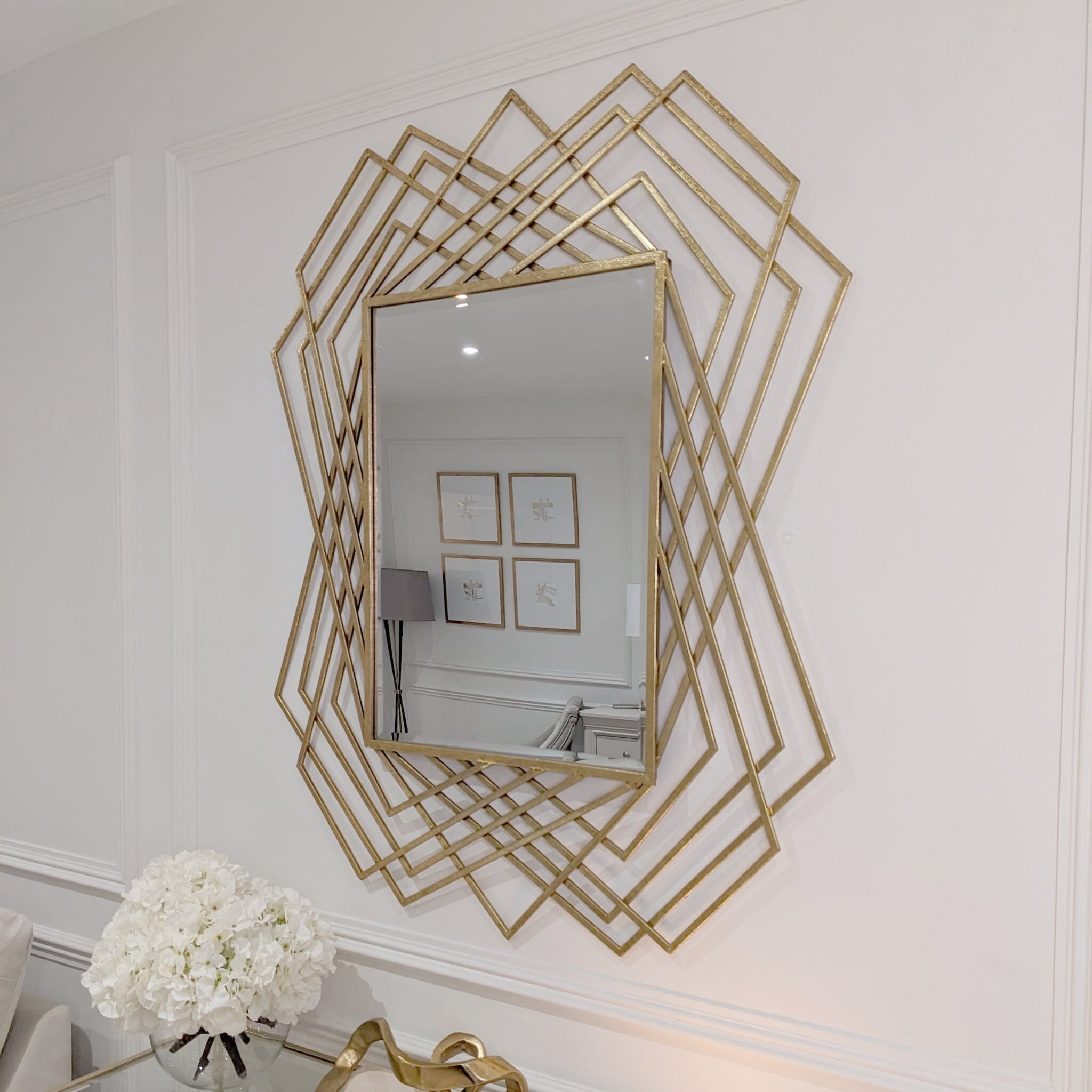 Raegan Large Rectangular Gold Metal Mirror – Rowen Homes